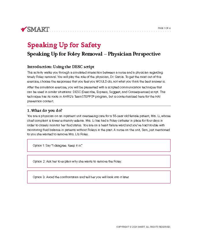 Practicing the Art of Speaking Up, Interprofessionally | SMART Toolkit | Ohio State Medical Center