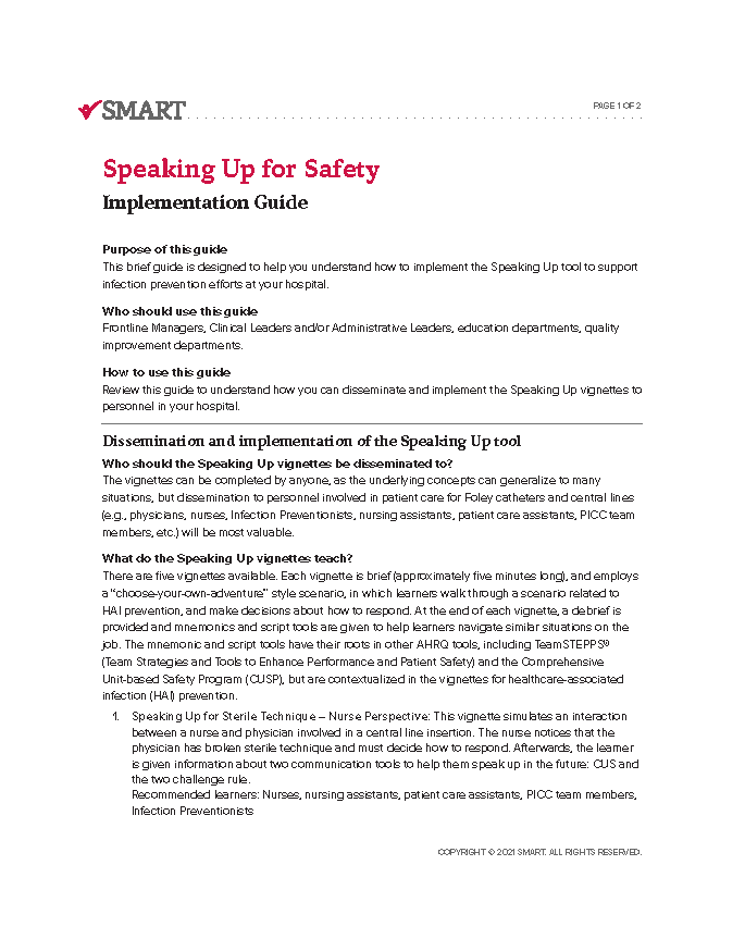 Practicing the Art of Speaking Up, Interprofessionally | SMART Toolkit ...