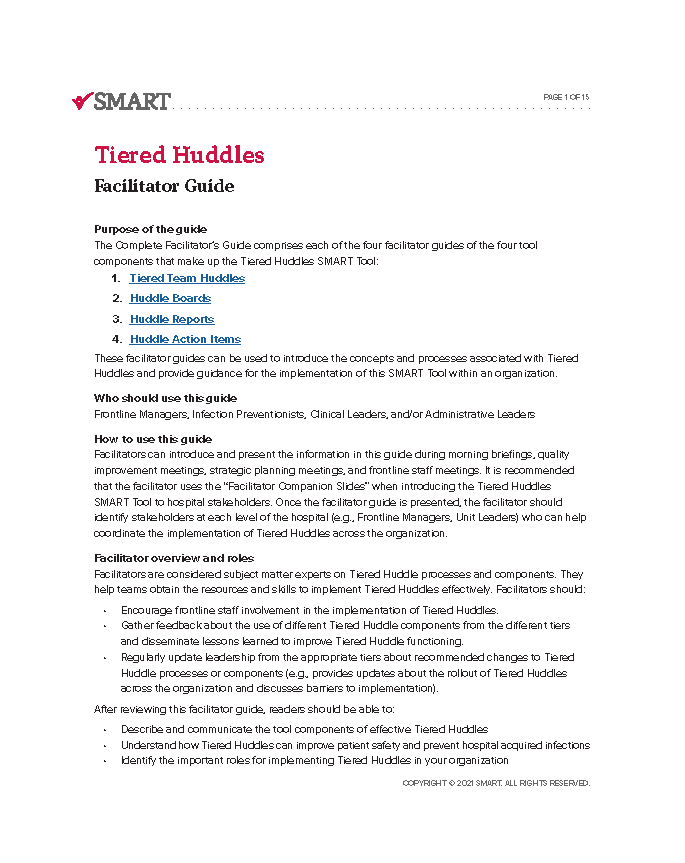 What are Tiered Huddles? | SMART Toolkit | Ohio State Medical Center
