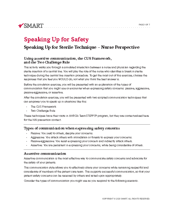 Practicing the Art of Speaking Up, Interprofessionally | SMART Toolkit ...