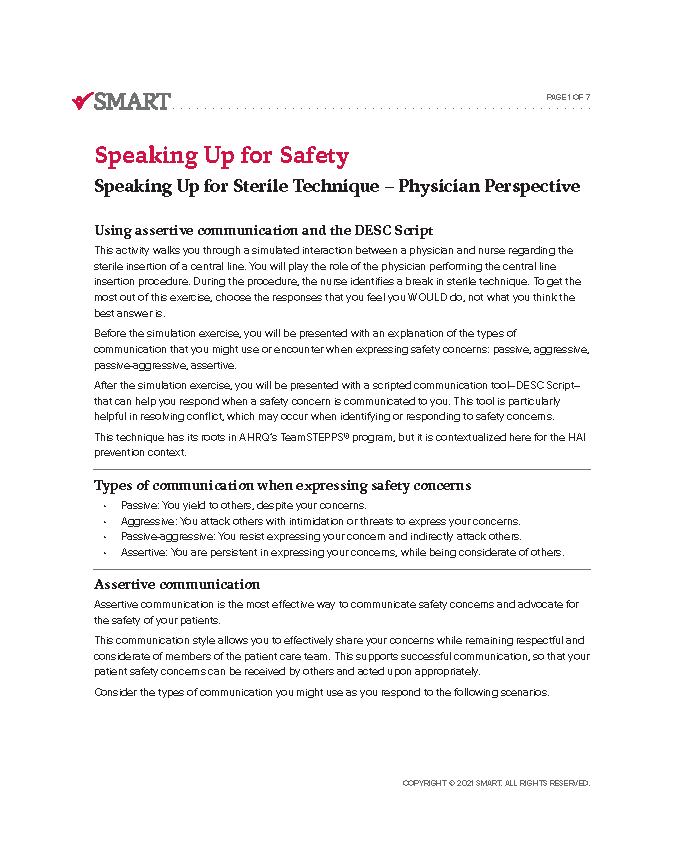 Practicing the Art of Speaking Up, Interprofessionally | SMART Toolkit | Ohio State Medical Center